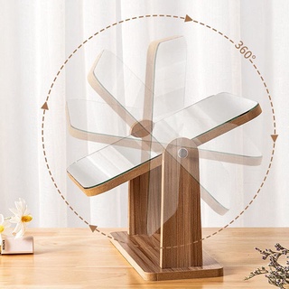 HD Wooden Mirror 360 Degree Portable Adjustable Table Desk Mirror Stand ...