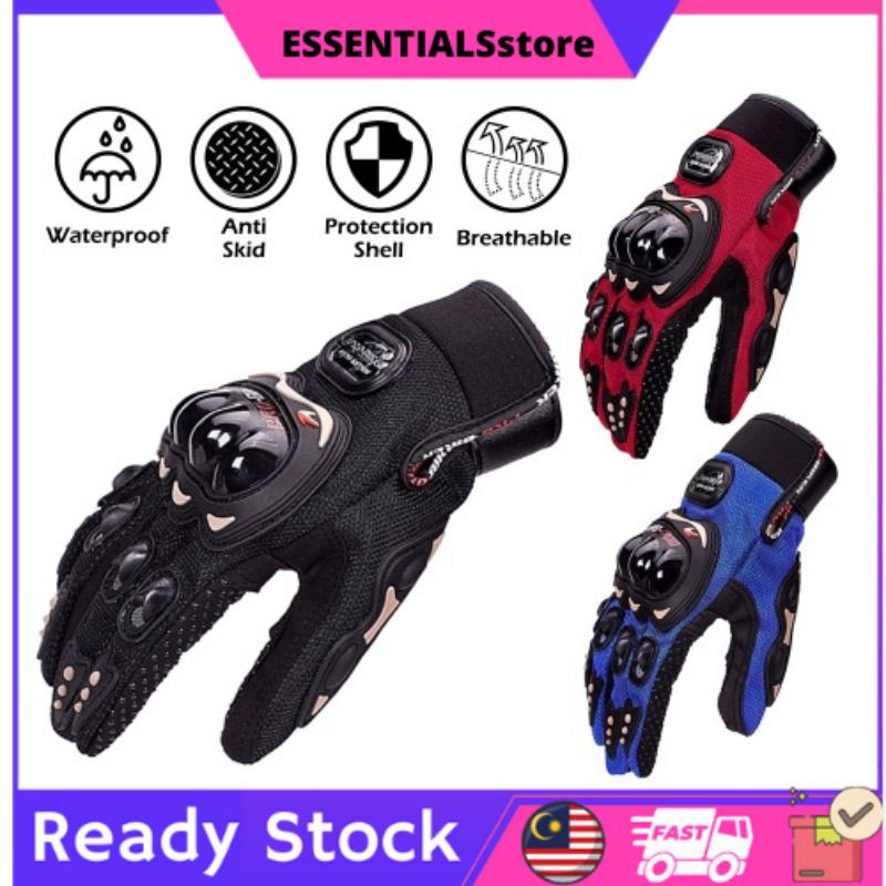 ES-Pro Biker Gloves Motorcycle Riding Glove Hand Gloves Motorbike ...