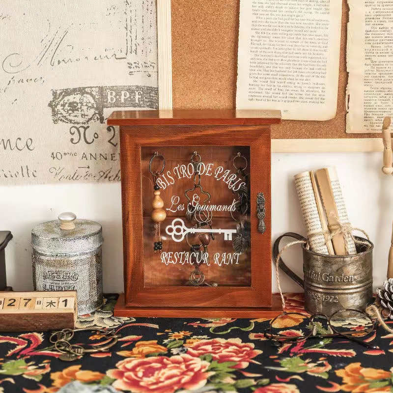 Ready Stock Solid Wood Vintage Entrance Storage Key Box Japanese Style ...