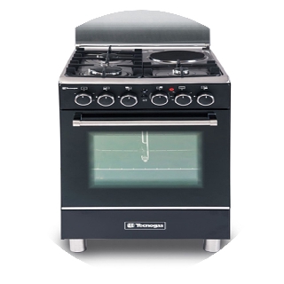 Tecnogas 55cm 3 Gas Burner Cooking Range TFG5531CRVMBC (Matte Black ...