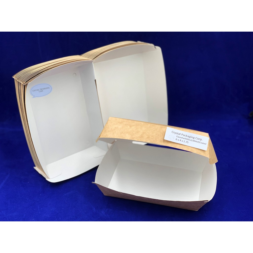 Trigem Meal Box Clamshell 500cc ( Lunch Box Medium ) Coated Meal ...