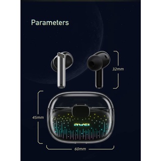 Awei T52 Pro Wireless Earbuds TWS Bluetooth Earphones with RGB ...