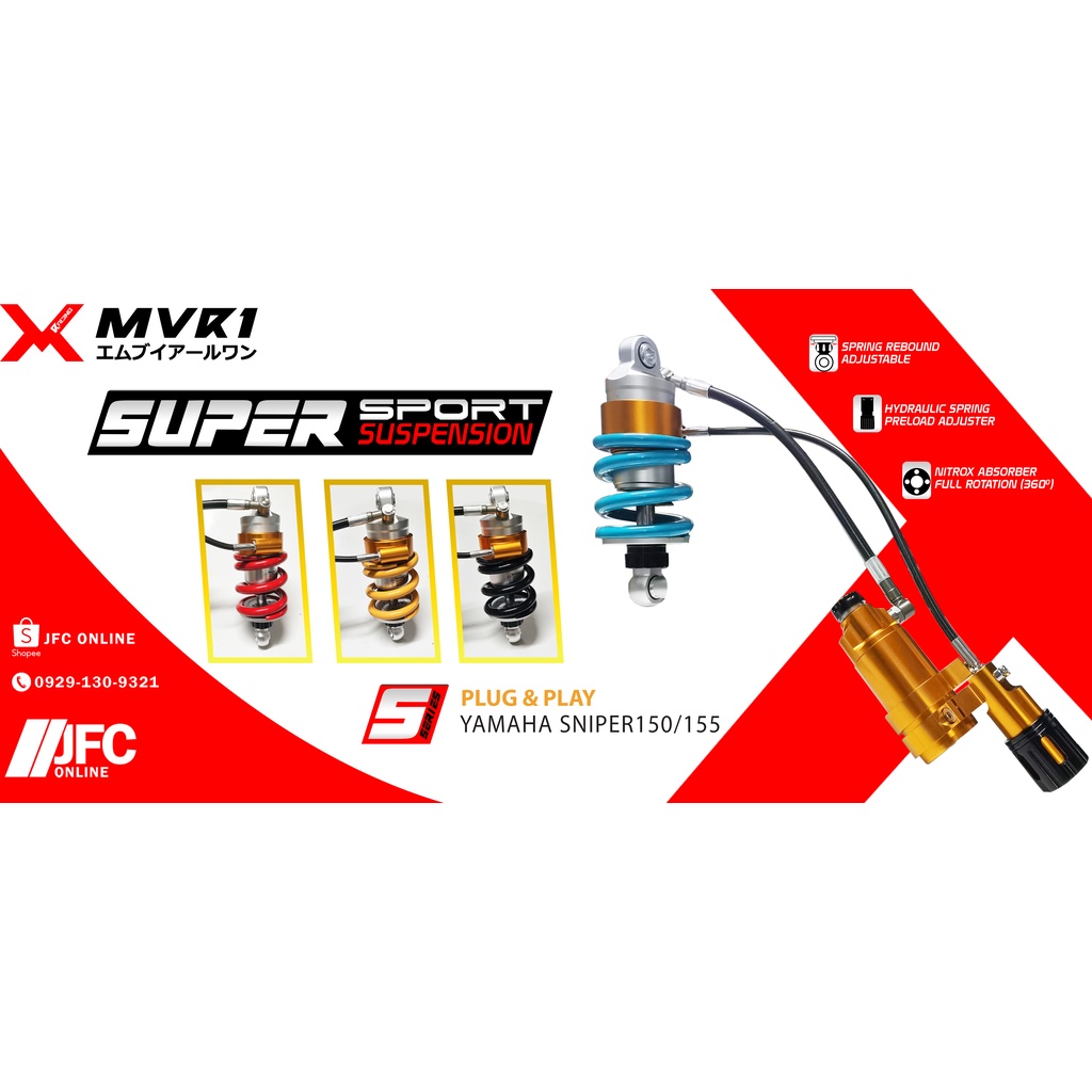 MVR1 Rear Shock Suspension Monoshock Dual Canister Sniper150/Sniper155 ...