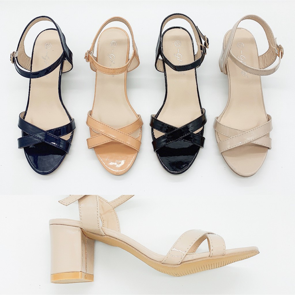 Korean Women Block-Heel Sandals High Heels | Shopee Philippines