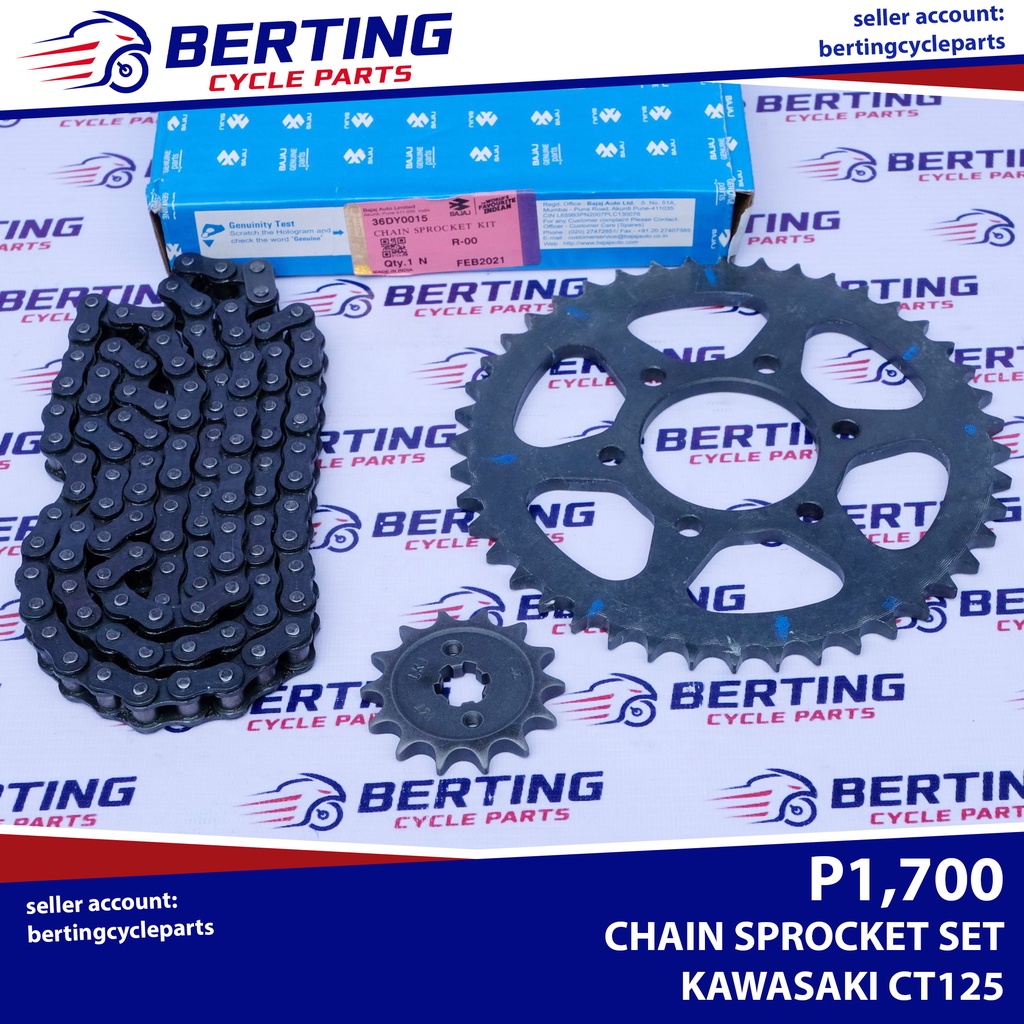 CHAIN SPROCKET SET Kawasaki CT125 Genuine 36DY0015 | Shopee Philippines