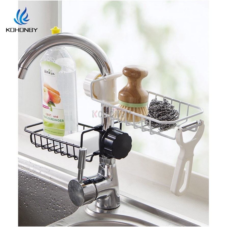 Faucet Drain Rack Gooseneck Stainless Steel Sponge Rag Hanging Basket ...