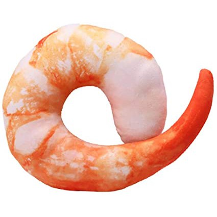 3D Realistic Soft Plush Shrimp Prawn Designed Squeaky Chew Toy Pet Cat ...
