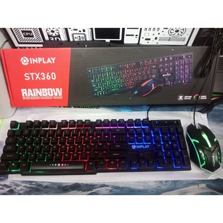 Keyboard Mouse Gaming Inplay STX360 Rainbow RGB mechanical looks ...
