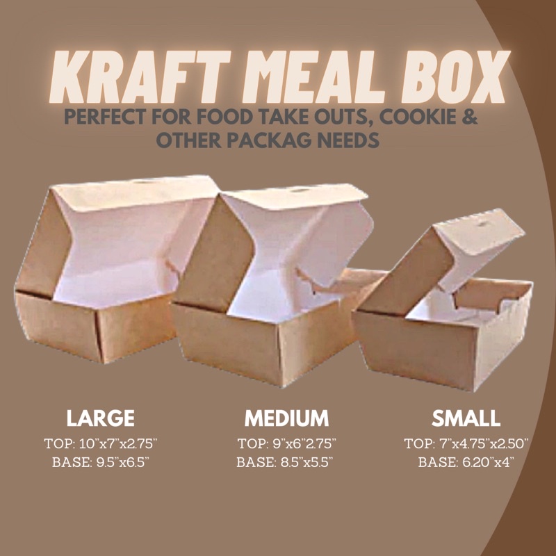 25pcs Kraft Meal Food Box | Shopee Philippines