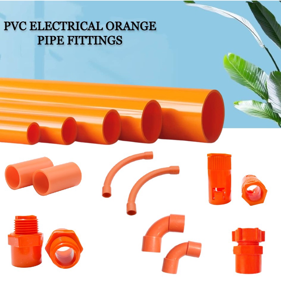 Pvc Electrical Orange Fittings Male Adaptor/ Tee/ Coupling / EIbow | Shopee Philippines