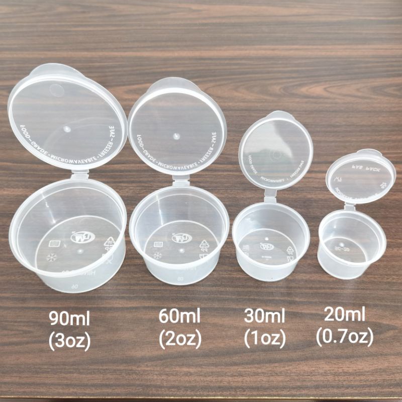 50pcs Hinged Cup Sauce Microwavable Cup with Hinged Lid | Shopee ...