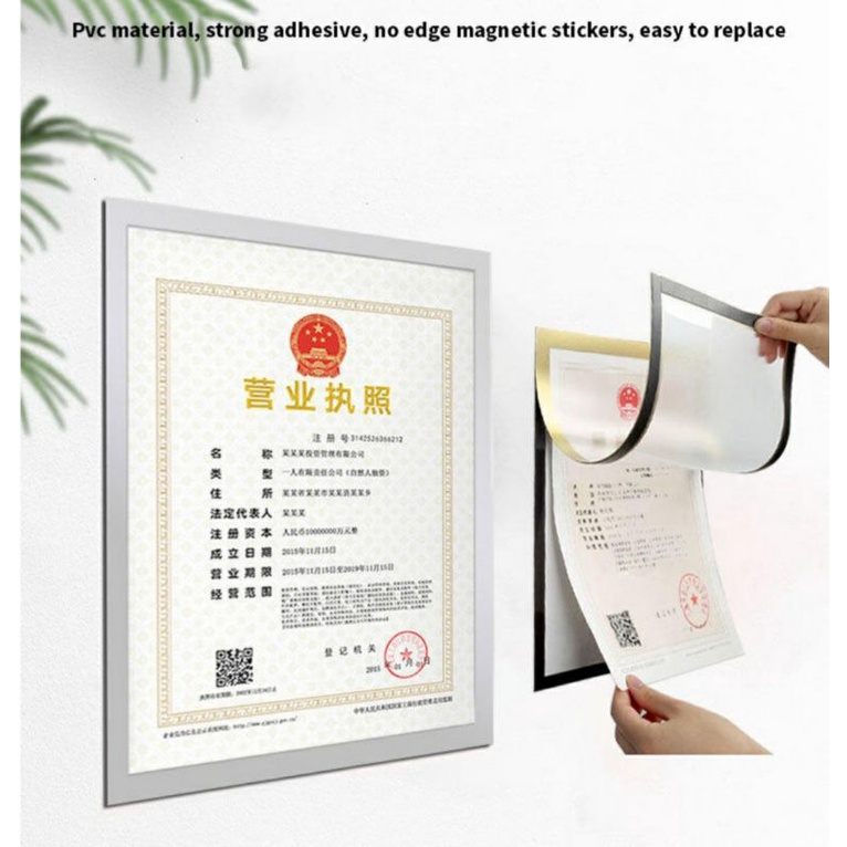Magnetic Wall Frame/Photo Frame for Photos, Certificate, Notices ...