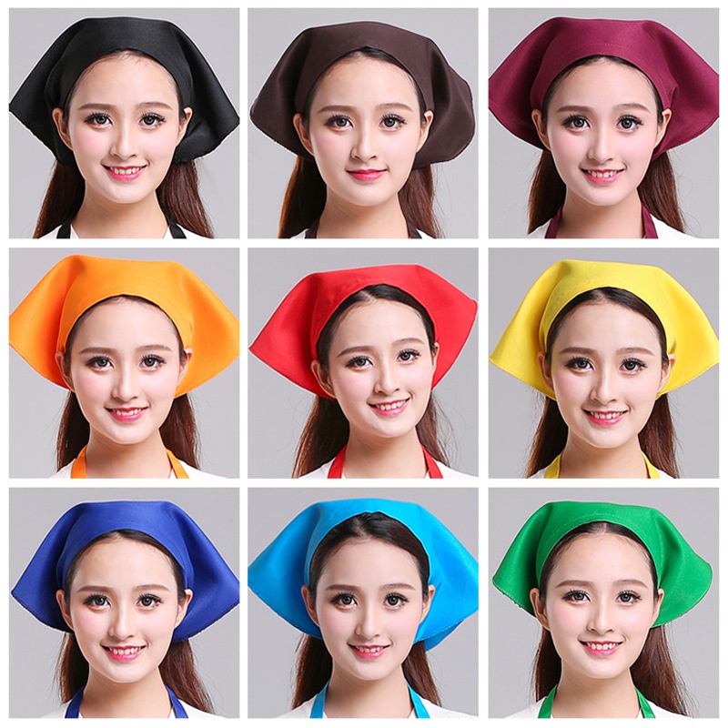 Waiter Work Head Scarf Simple Kitchen Restaurant Pot Shops Three Angle ...