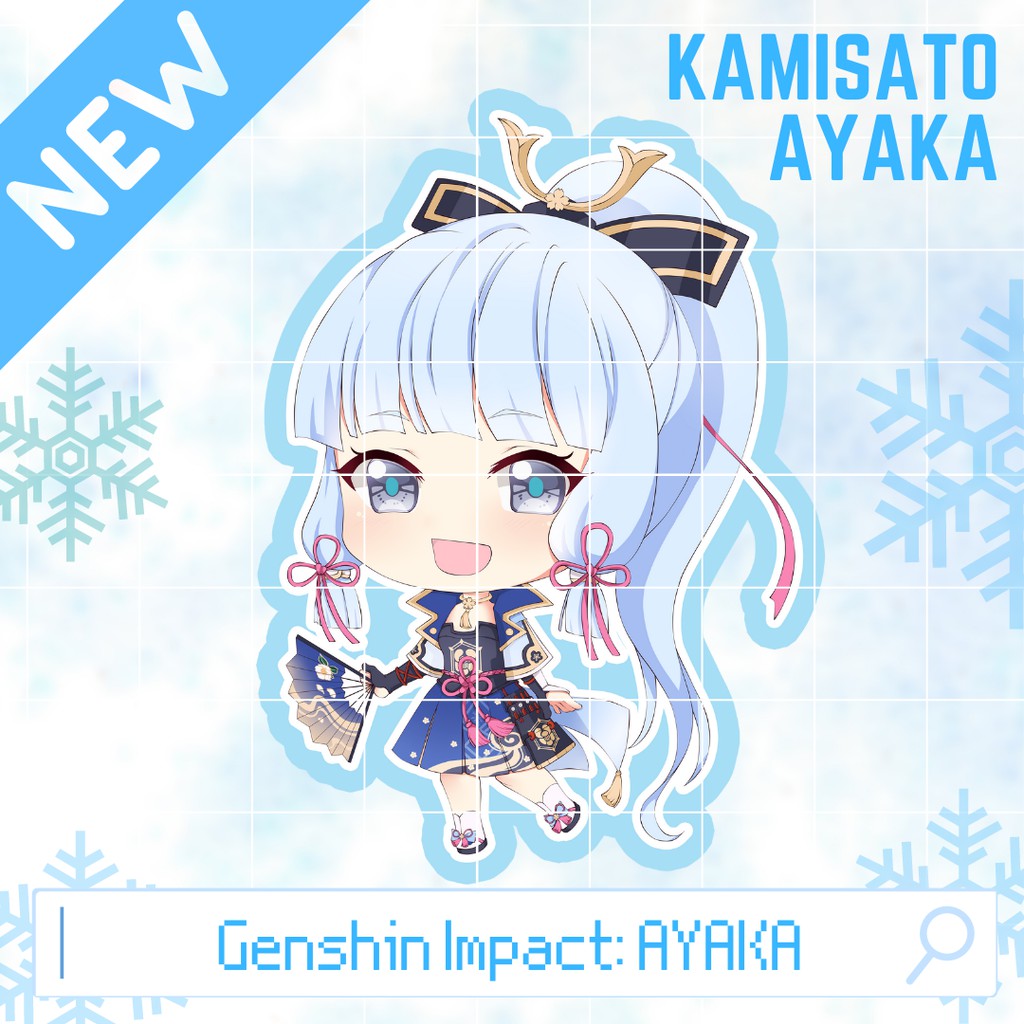 Genshin Impact Kamisato Ayaka Chibi Vinyl Sticker | Shopee Philippines