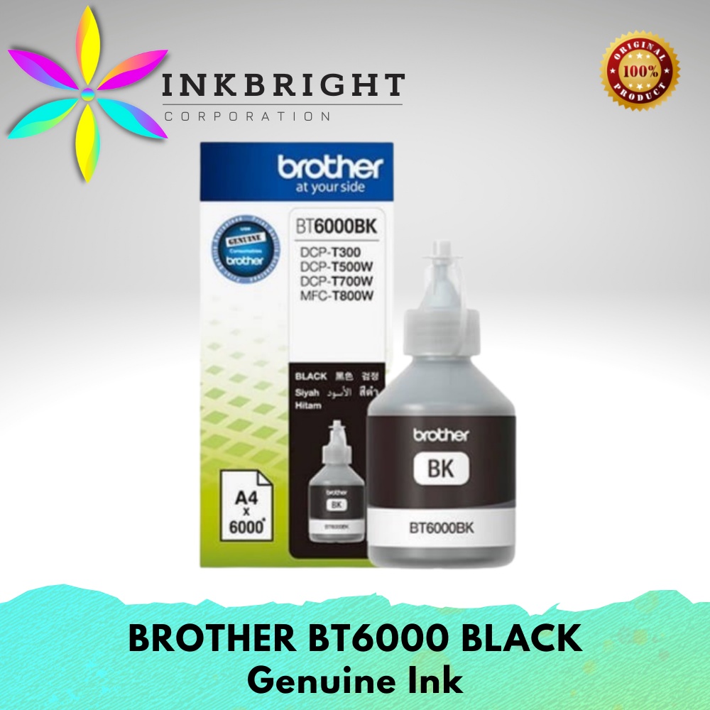 Original Brother BT6000 Ink Black - For Printer DCP-T300 DCP-T500W DCP ...
