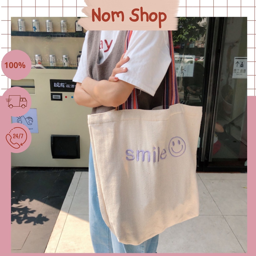Smile Cute Korean Style Smile Tote Bag | Shopee Philippines