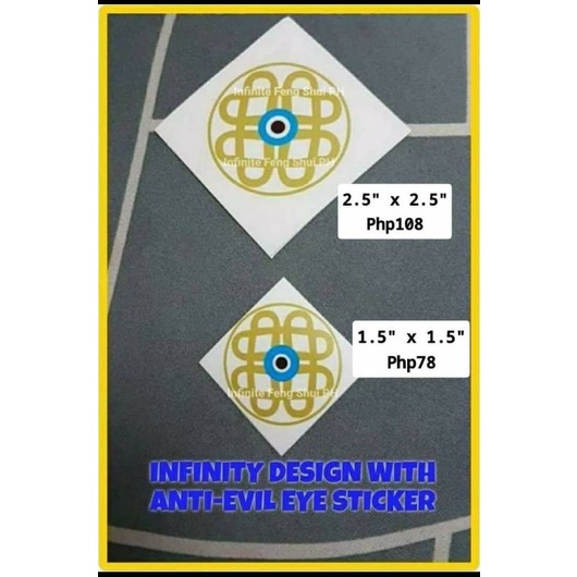 Small Infinity design with anti-evil eye sticker | Shopee Philippines