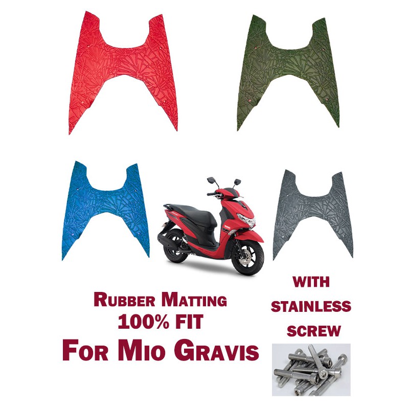 Yamaha Mio Gravis Rubber Matting Colored with stainless screw | BeeCost
