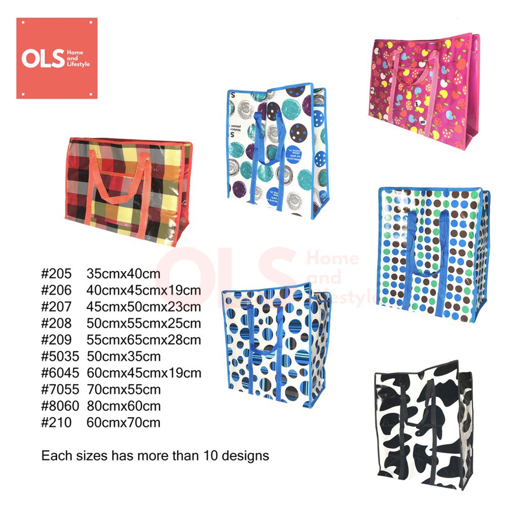 OLS Sako Bag Thick Durable Zipper Storage Bag Shopping Bag Eco Bag ...