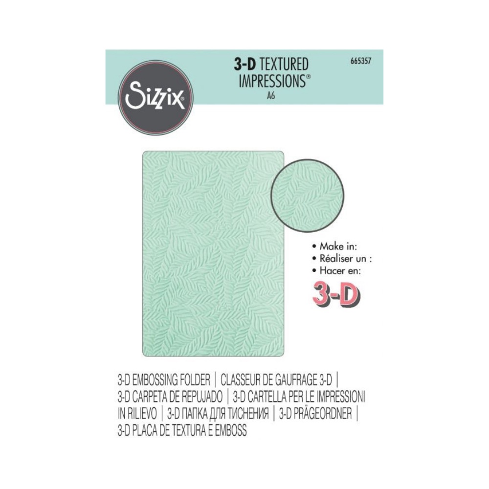Sizzix 3-D Textured Impressions Embossing Folder - Leaf Pattern ...