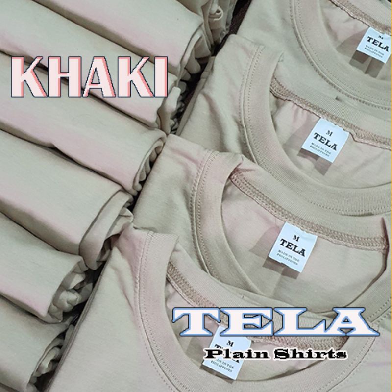Round Neck Adult Plain T-Shirt Unisex: TELA (KHAKI) | Shopee Philippines