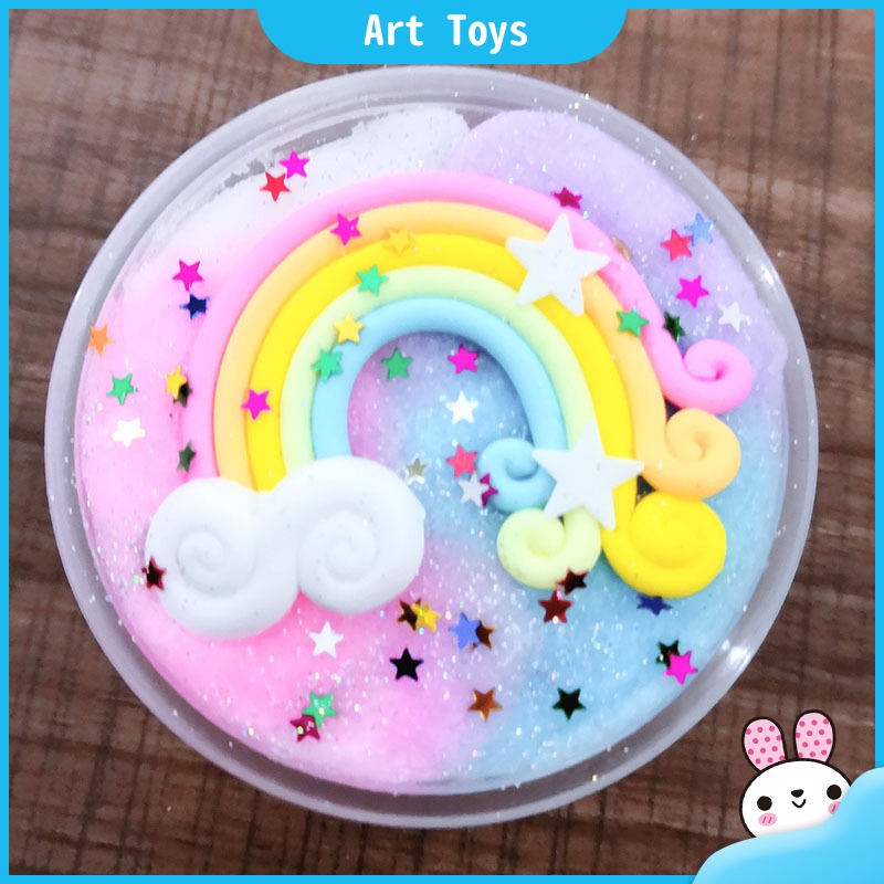 Modeling Clay Rainbow Crystal Mud Slime Cute Rainbow Cloud Mud 100ML ...