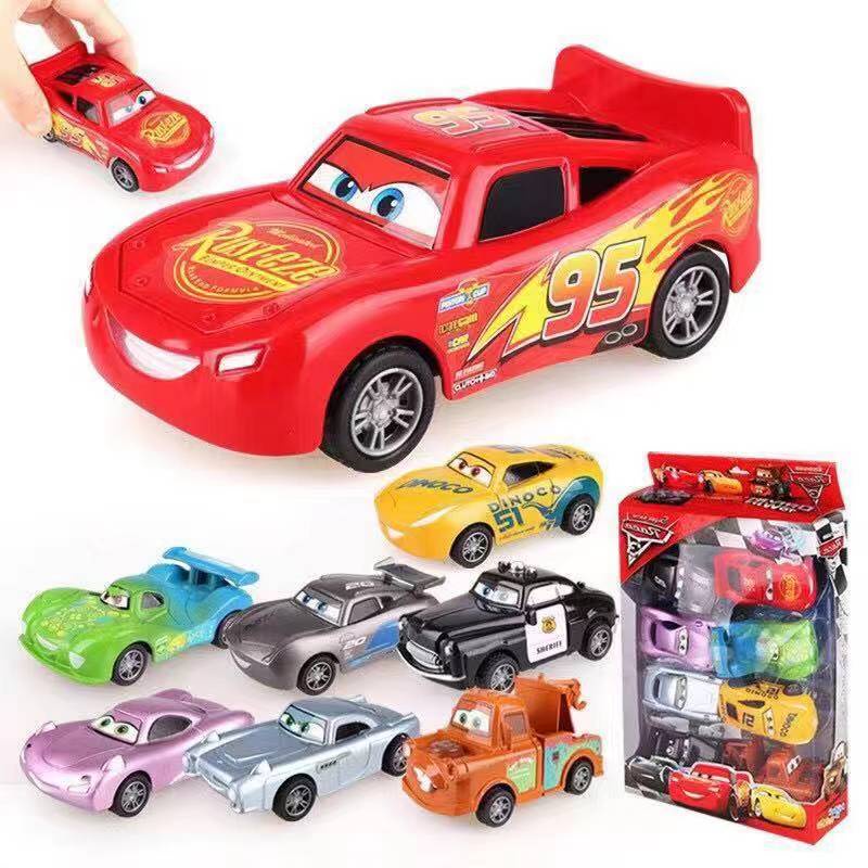 8 In 1 Mini McQueen Car Toy Model Racing Cars Pull Back Toy | Shopee ...