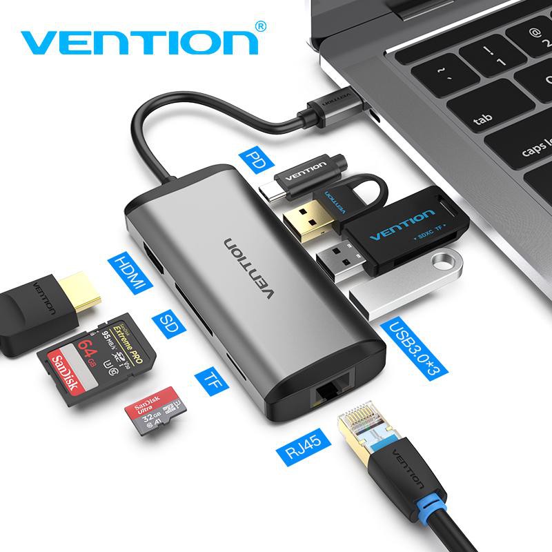 Vention 8 in 1 CNDHB Thunderbolt 3 Dock USB HUB Type C To HDMI USB3.0 ... Vention 8 in 1 CNDHB Thunderbolt 3 Dock USB HUB Type C To HDMI USB3.0 ...