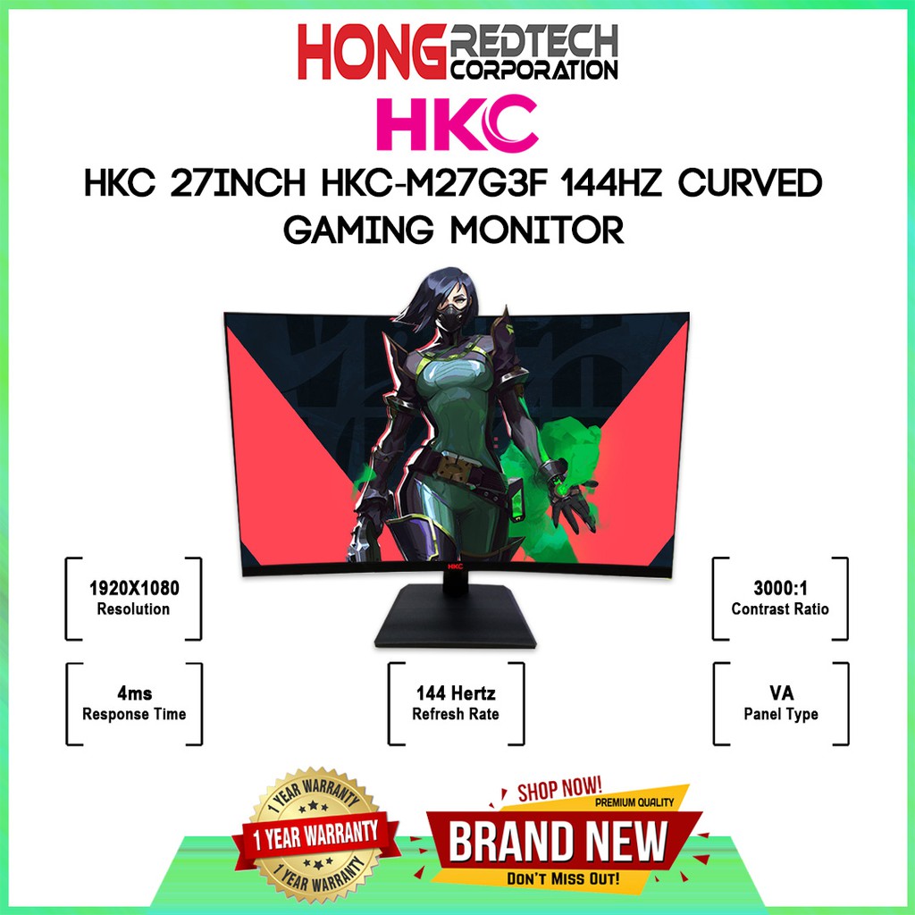 HKC 27INCH HKC-M27G3F 144HZ CURVED GAMING MONITOR | Shopee Philippines