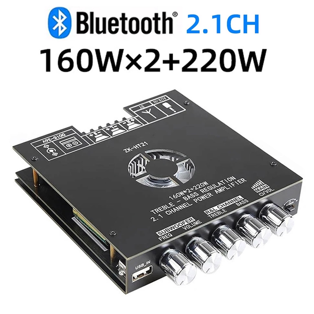 TDA7498E 2*160W+220W Bluetooth Power Amplifier Board 2.1Ch Class D USB ...