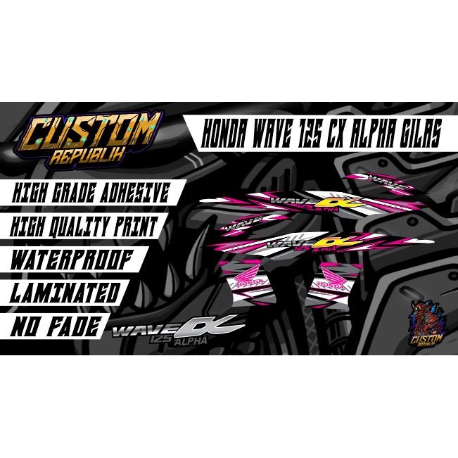 Honda Wave 125 CX Alpha Gilas Stock Decals Set | Shopee Philippines