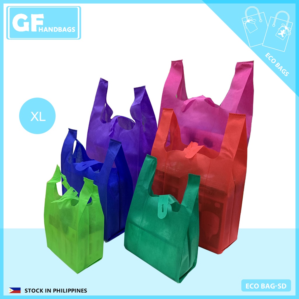 100pcs Sando Bag Eco Bag Gift Bag Tote Vest Bag Plain Reusable Gift ...