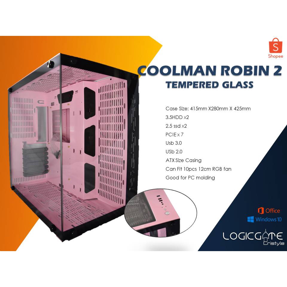 Coolman Robin 2 Tempered Glass Gaming Case | Shopee Philippines