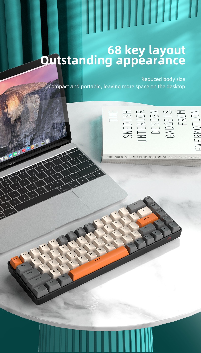 ZIYOULANG T8 RGB 68 Keys Mechanical Keyboard Type-C Wired Gaming ...