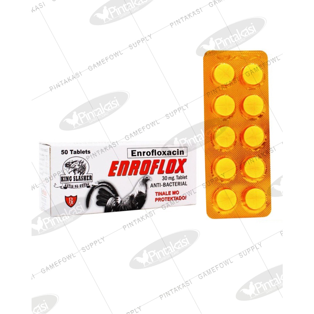 10 tablets King Slasher Enroflox (Enrofloxacin) Antibacterial 30mg for Gamefowls | Shopee ...