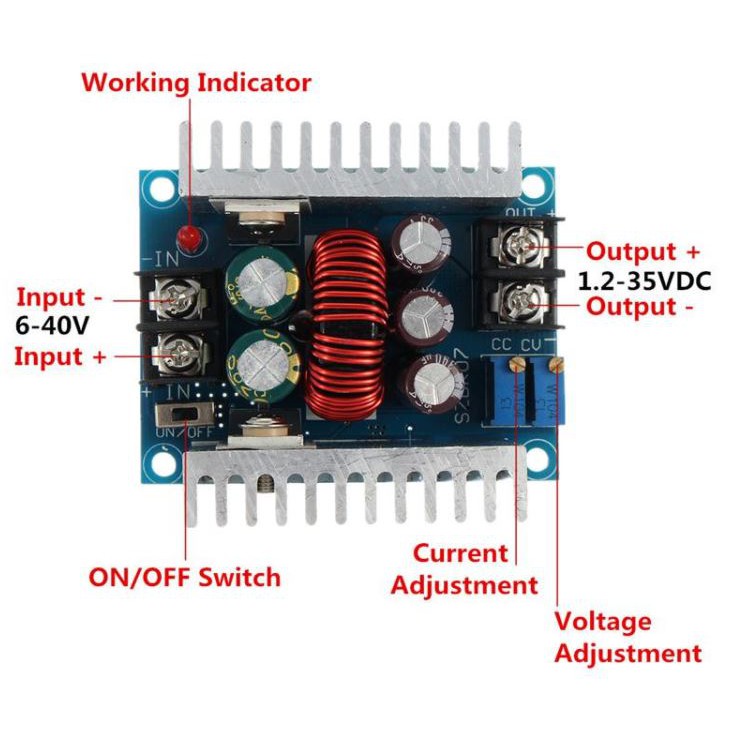 20A 300W DC DC Step Down Buck Converter module 6-40V to 1.2-36V ...