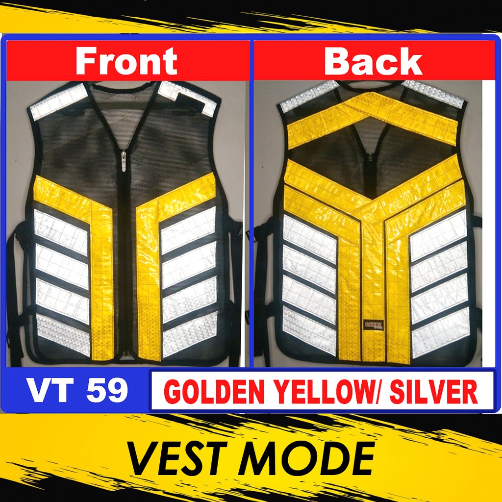VT59 Motorcycle Rider High Visibility Safety Vest Reflectorized ...