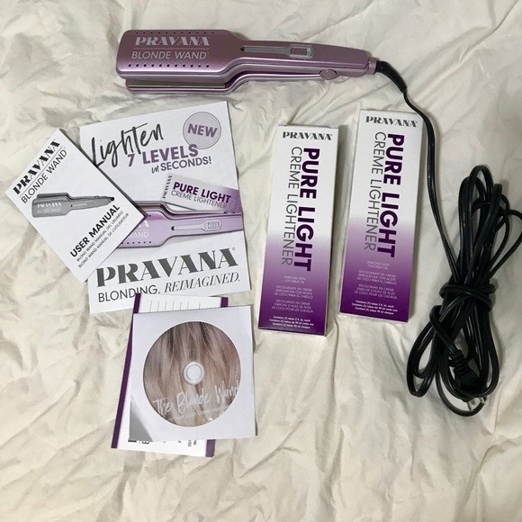 Pravana The Blonde Wand Flat Iron + Pure Light Creme Lightener ...