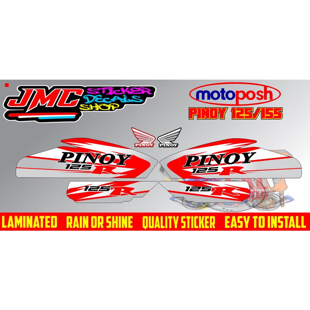 PINOY 125/155 MOTOPOSH DECALS PRINTED LAMINATED | Shopee Philippines