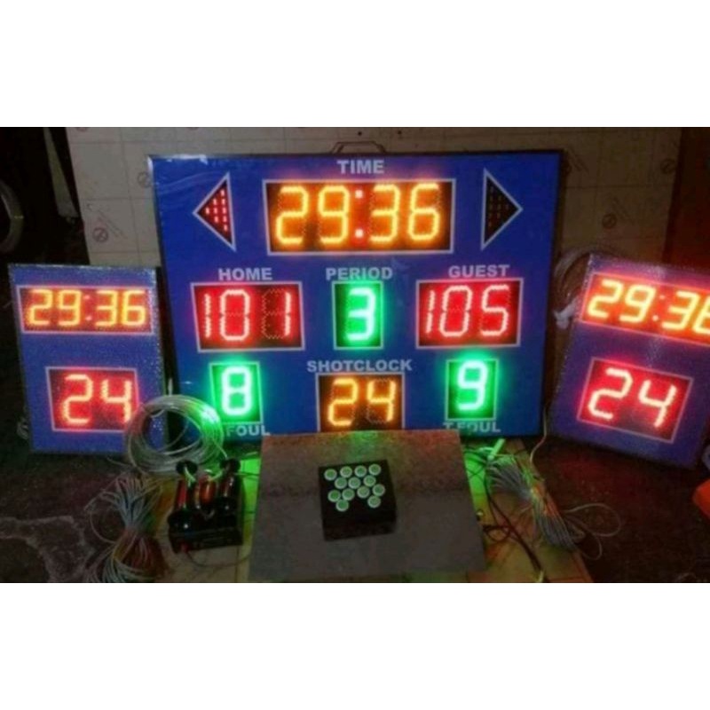 SCOREBOARD BASKETBALL TIMER 18 x 24 LED TYPE With 14'SECOND | Shopee ...