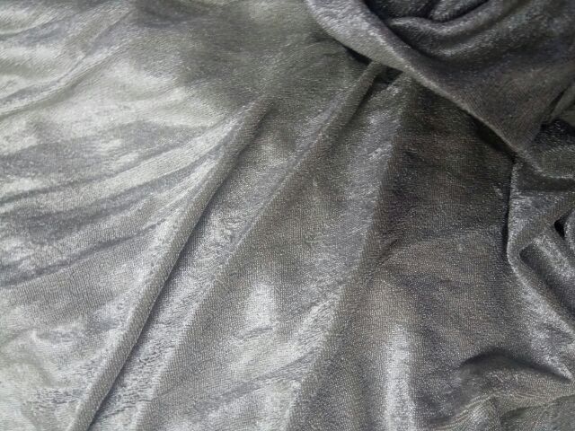 Fabric shiny velvet greyishn black and dk violet and red orange color ...