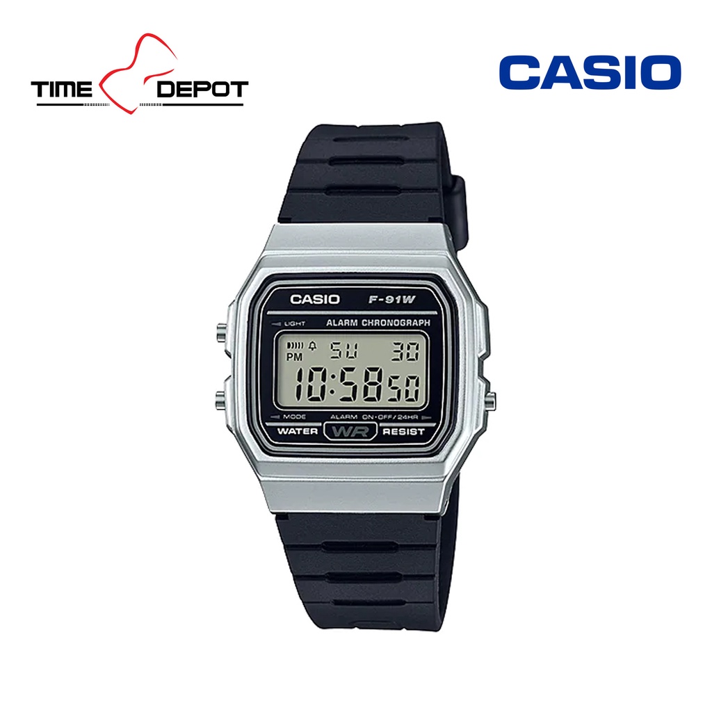 Casio F-91WM-7ADF Standard Digital Black Resin Strap For Men | Shopee ...