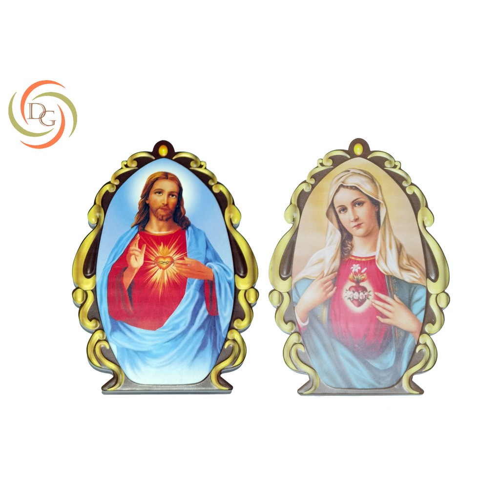 Twin Hearts/ Two Hearts of Jesus and Mary Ceramic Frame (Bundle ...