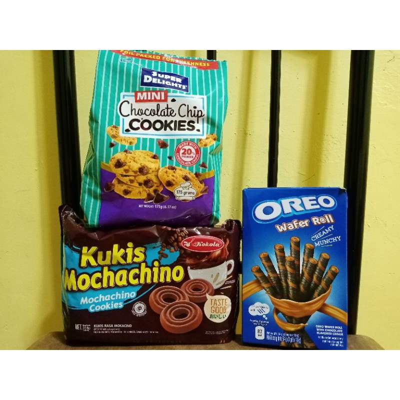 Kukis, choco chips, oreo wafer roll bundle | Shopee Philippines