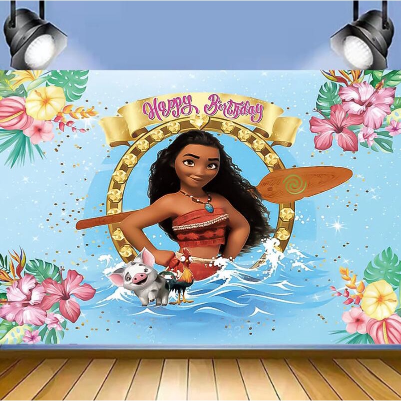 Moana Backdrop for Girls Birthday Party Photo Photo Backgroup Room ...