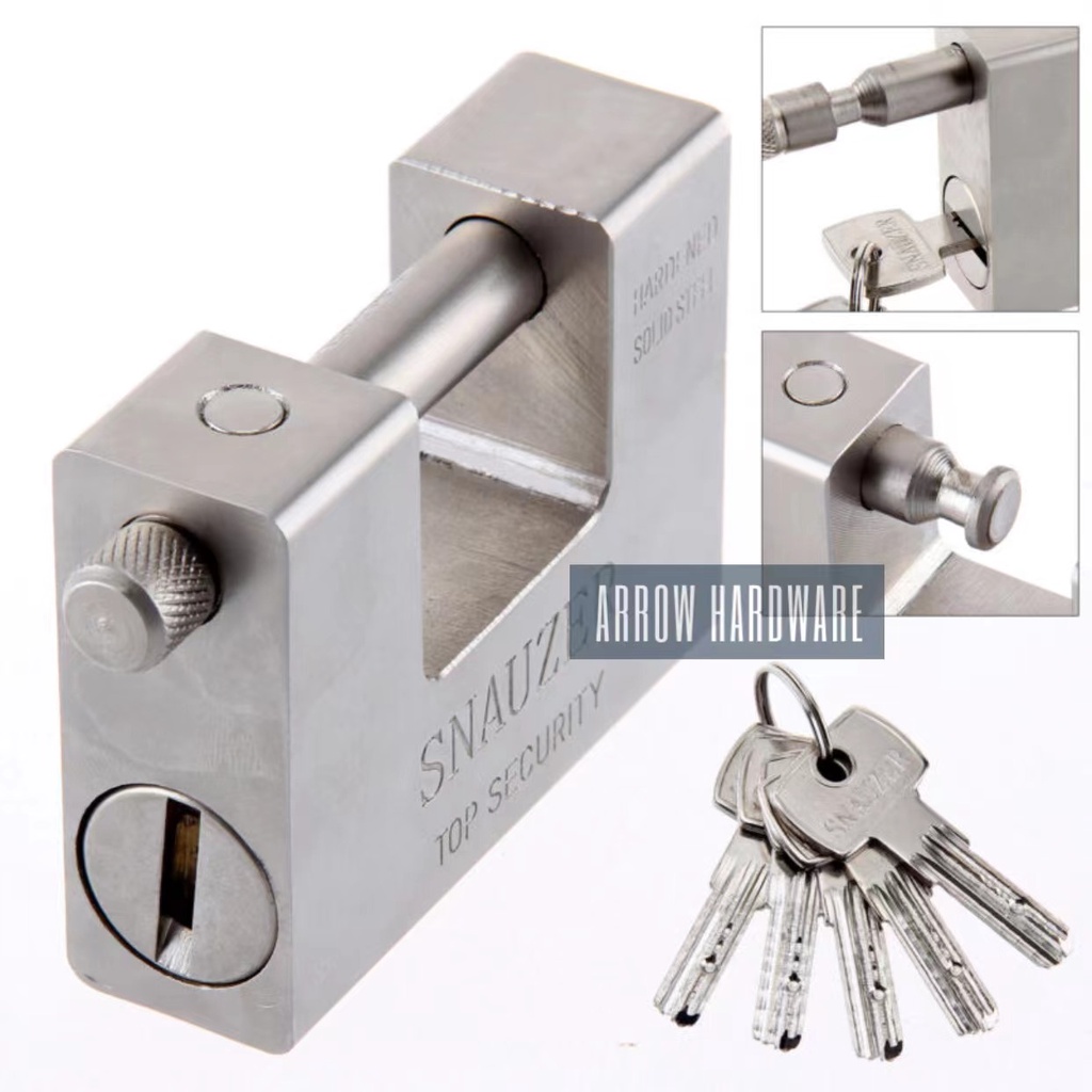 Super Large 90mm Gold Steel Burglar Padlock Security Safety Lock Anti ...