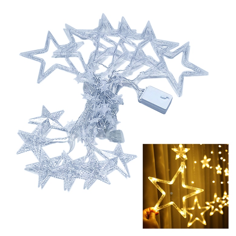 WM 3.5m 12pcs Star String LED Curtain Night Light HYD27 | Shopee ...
