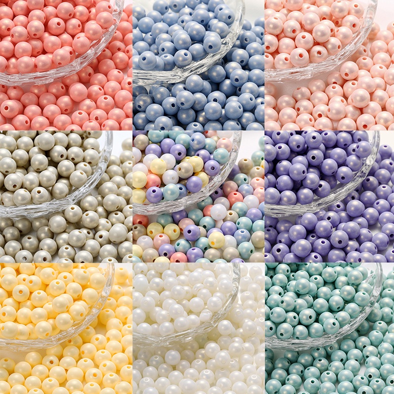 St.Kunkka 100Pcs 6 8 10 12Mm Dream Macaron Color Acrylic Beads Loose ...