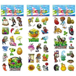 10 Sheets Plants Vs Zombies Stickers Cartoon Toys Children Scrapbook ...