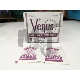 48 PCS. 1 BOX Venus Fabric Dye Jobus (BLUE, BLACK, RED, GREEN, VIOLET ...
